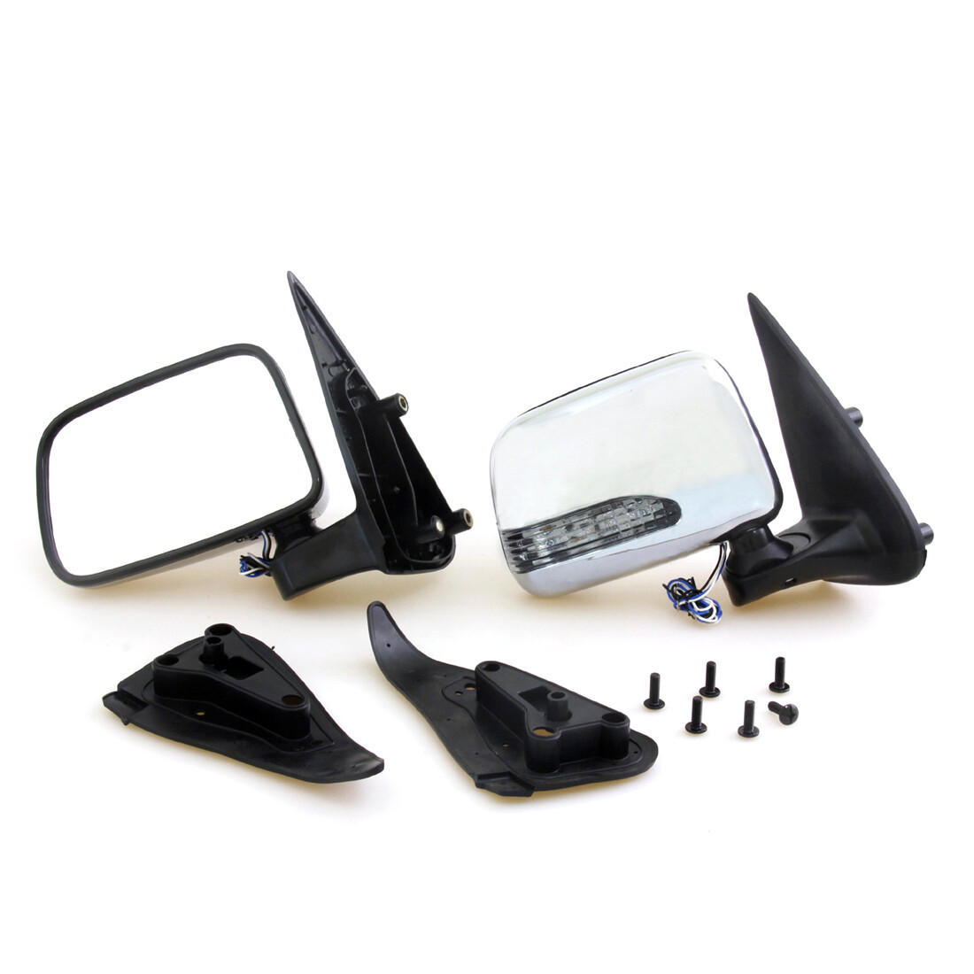 NEW LEFT RIGHT DOOR WING MIRROR CHROME W LED PAIR FOR TOYOTA HILUX MK5 ...