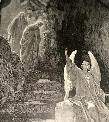 Bible Gallery Illustration ANGEL AT THE SEPULCHER 1880 Gustave Dore | eBay