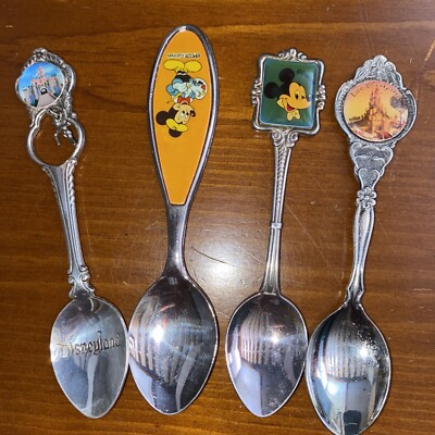 4 Disney Collectible Spoons - EURO DISNEY, DISNEYLAND TINKER BELL, 2 ...