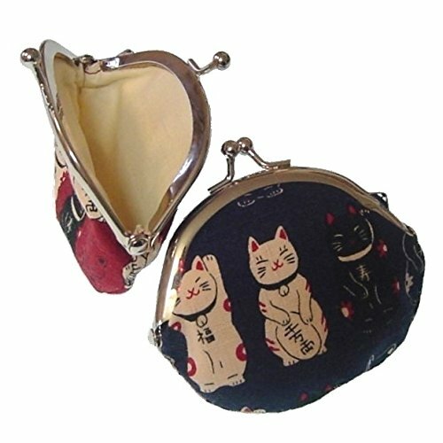 Maneki Neko Beckoning Cat Gamaguchi Coin Purse Red MADE IN JAPAN TB2730 ...