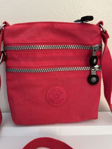 Kipling Alvar Small Mini Bag Crossbody Purse Pink Adjustable 3 Zip | eBay