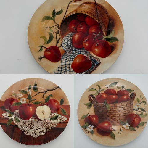 Vintage Lot Of 3 Apple Decorative Plates Country Kitchen Farmhouse Wall ...