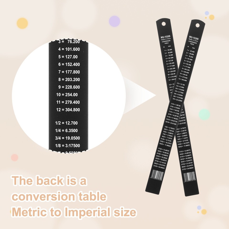 30cm/12 inch Metal Ruler, Aluminum Inches Metric Measuring, Black | eBay