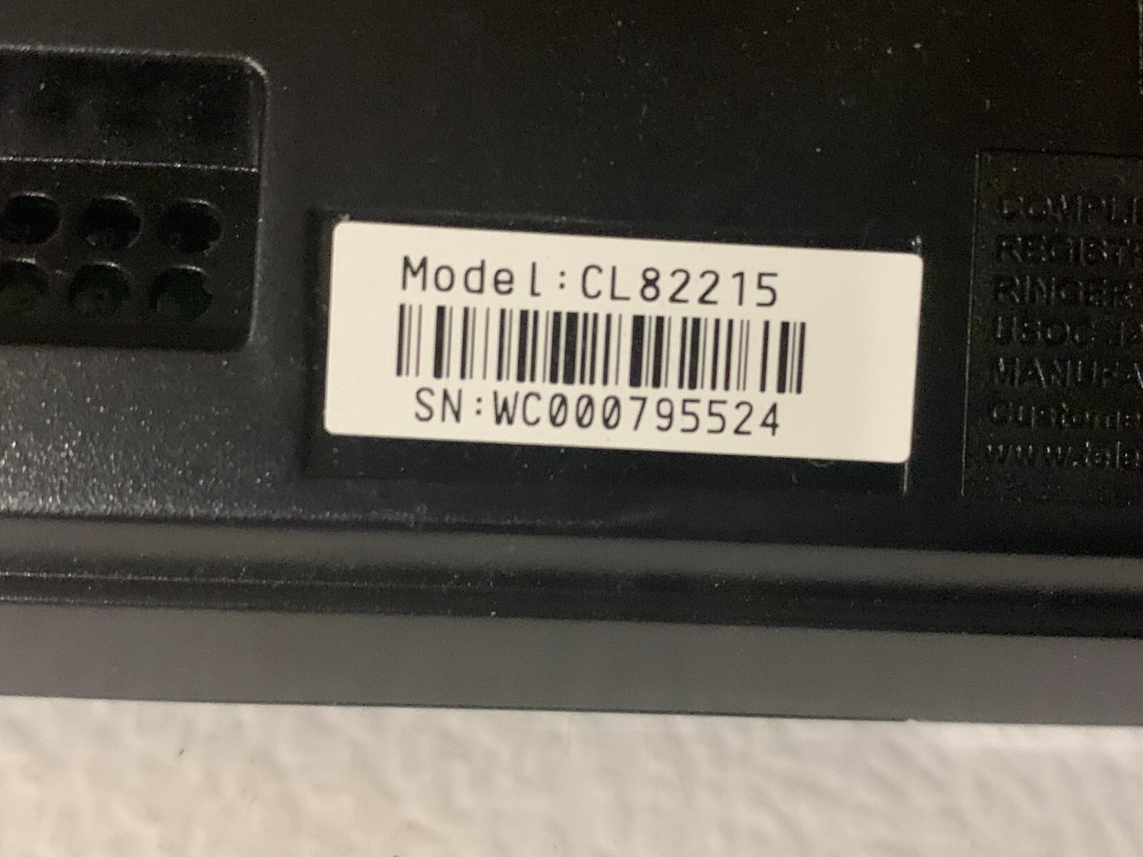 AT&T CL82215 CORDLESS PHONE MAIN BASE w/ADAPTER FOR CL82115 CL82315 ...