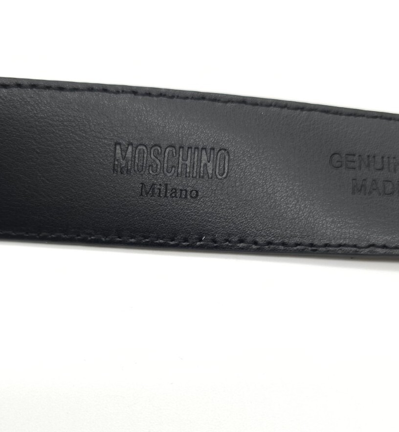 MOSCHINO Couture AEFFE All-Over Logo Buckle Leather Belt Size IT 54/US ...