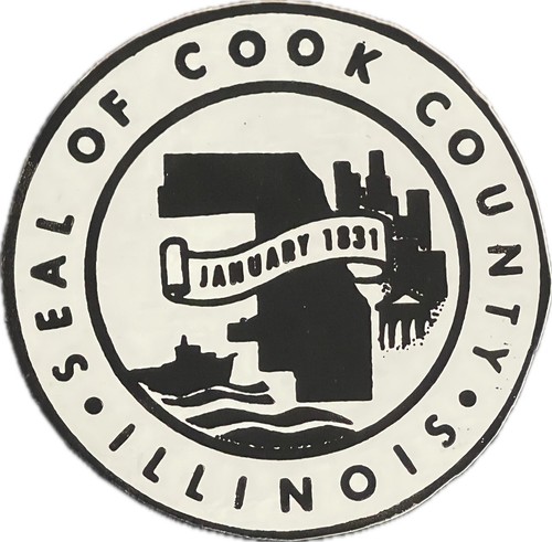Silver Cook County, Illinois Seal - Adhesive Sticker | eBay