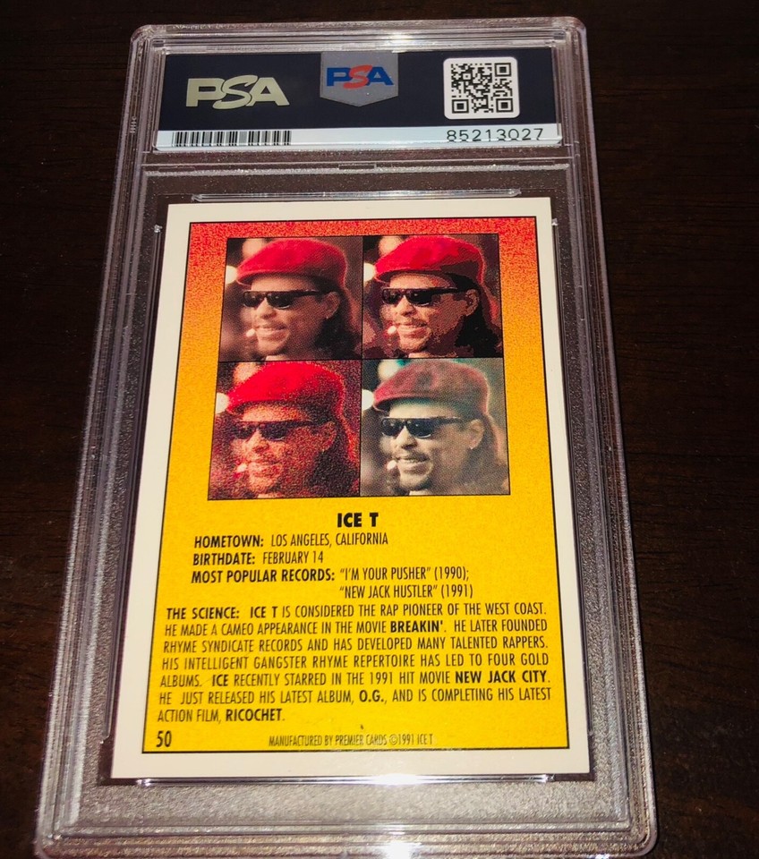 Ice T 1991 Premier Rap Pack 50 Law & Order Bodycount Signed Rookie Card ...