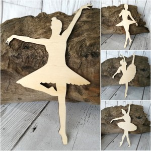 15cm LARGE Ballerina/ Ballet Dancer MDF Birch Plywood Laser Cut Wooden ...