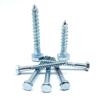 M8 / 8mm HEX HEXAGON HEAD WOOD SCREW COACH SCREWS BOLTS ZINC PLATED ALL ...