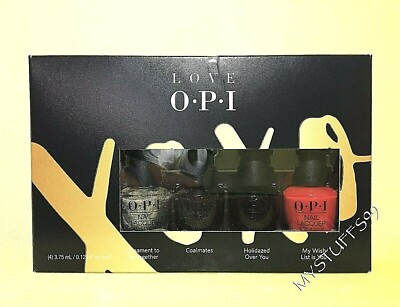 OPI Nail Lacquer "LOVE OPI, XOXO MINI NAIL LACQUERS" 4 x 3.75 mL NEW IN ...