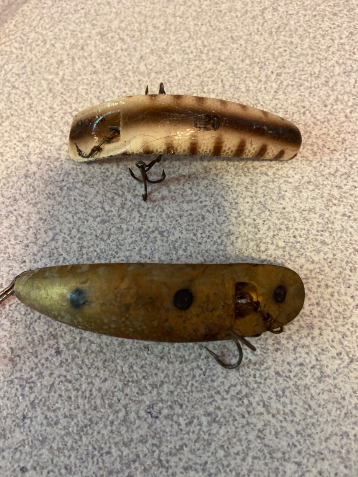 Vintage Flatfish Lures Set of 2 Unmarked Brown & Gold | eBay
