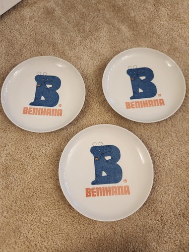 Vintage Benihana Dinner Plates Two Bears Made In Japan Set Of 3 White ...