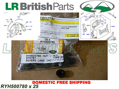 GENUINE LAND ROVER NUT M6 R ROVER 13 LR2 EVOQUE SPORT 14 BAG OF 25 ...