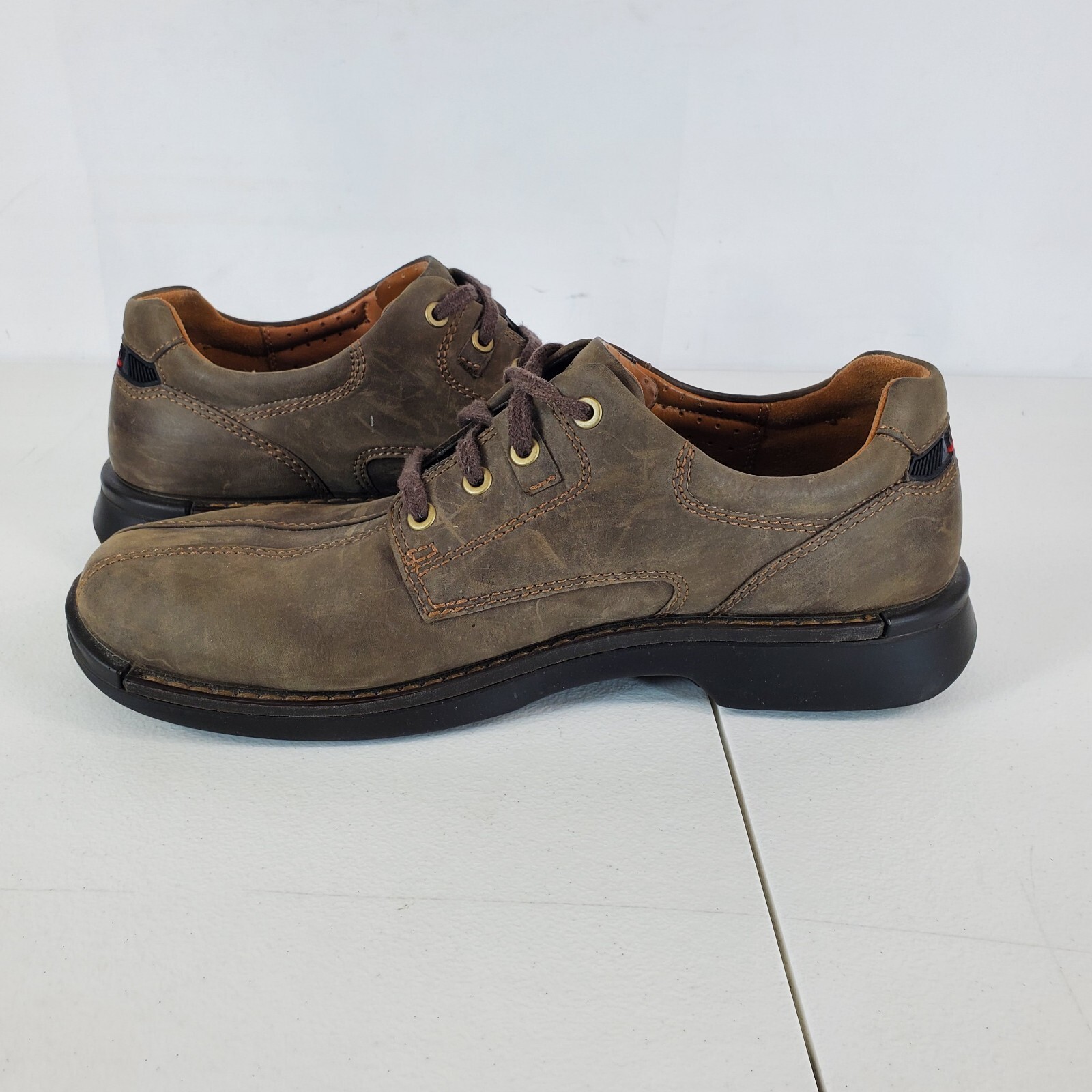 Ecco Light Shock Point Oxfords Lace Shoes Brown Leath… - Gem