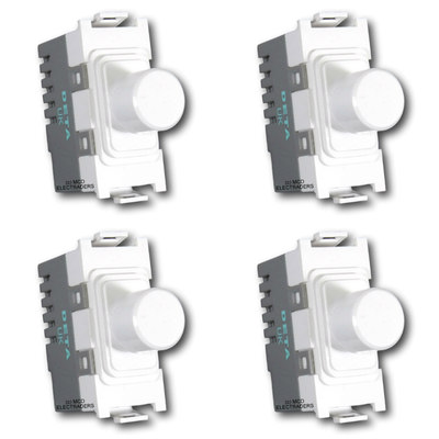 4 x Deta G3526 LED Grid Dimmer Switch Modules 2 Way 250 Watt - White ...