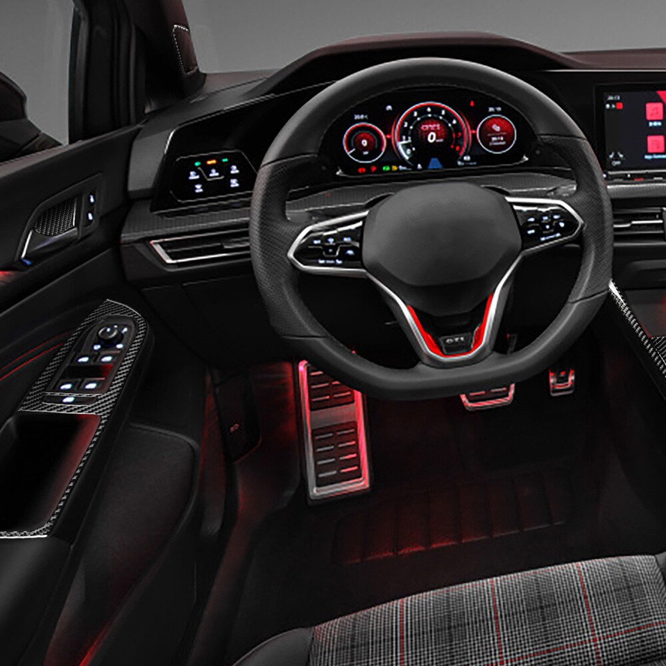 29Pcs Carbon Fiber Interior Full Set Decor Trim Kit For VW Golf 8 MK8 ...