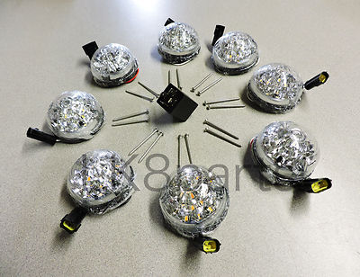 Land Rover Defender 90 110 Clear Led Upgrade Lamp Kit 73 MM Led Style ...