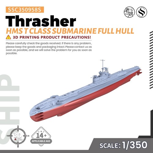 SSMODEL SS350958S 1/350 Military Model HMS T Class Submarine Thrasher ...