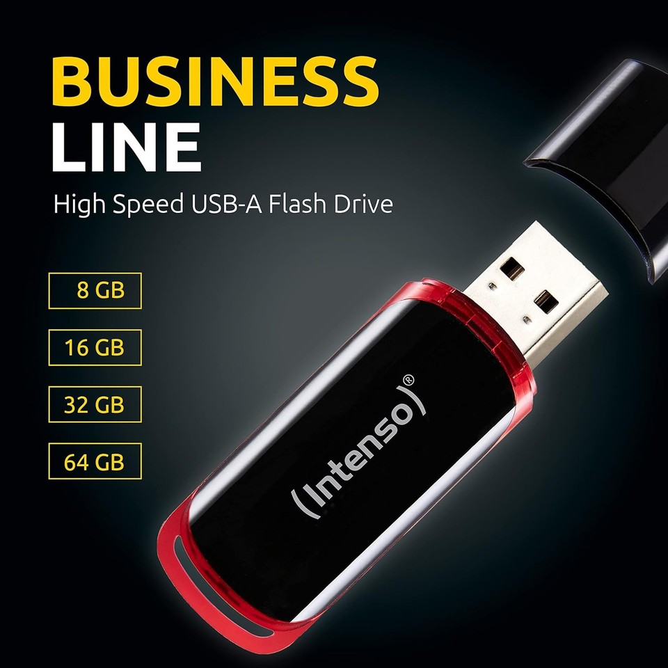 Intenso Business Line - Flash Drive 32 GB - USB 2.0, Black/Red | eBay