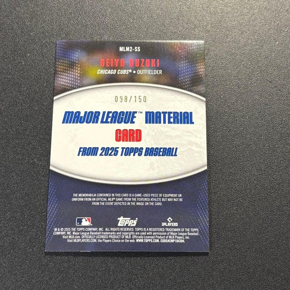 150 copies Seiya Suzuki 2015 Major League Relic | eBay