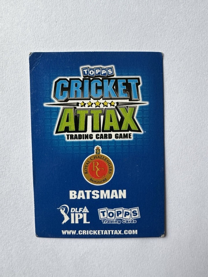 TOPPS CRICKET ATTAX VIRAT KOHLI BASE CARD 2011 ( GOOD ) Rookie Base ...