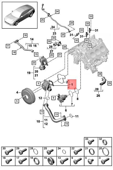 Genuine PORSCHE Cayenne Macan Panamera 95B Coolant Pump 9A712101304 | eBay