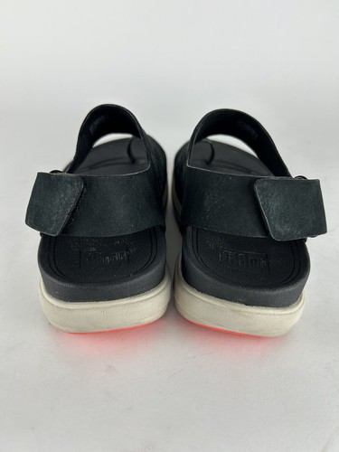 FitFlop Women’s Size 5 Black Leather Toe Loop Slingback Comfort Sandals ...