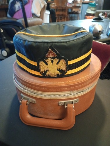 Vintage Masonic 32nd Degree Scottish Rite Cap 2 Headed Eagle Mason Hat ...