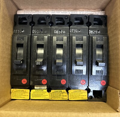 GENERAL ELECTRIC,TED113020,CIRCUIT BREAKER 20A 277V 1P LOT OF 5 | eBay