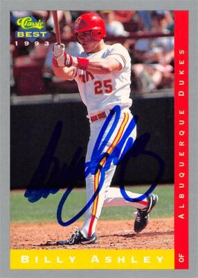 Billy Ashley autographed baseball card Albuquerque 1993 Classic Best ...
