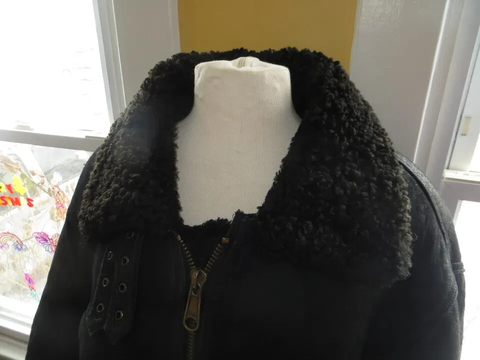 Walter Davoucci Dino Cellini Black Shearling Leather … - Gem