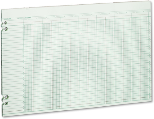 Green Columnar Ruled Ledger Paper, Double Page Format, 24 Columns and ...
