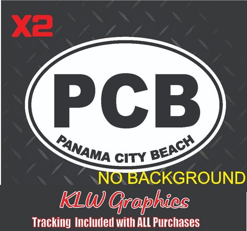 Panama City Beach Florida PCB Oval Decal Sticker Bumper Helmet Euro ...