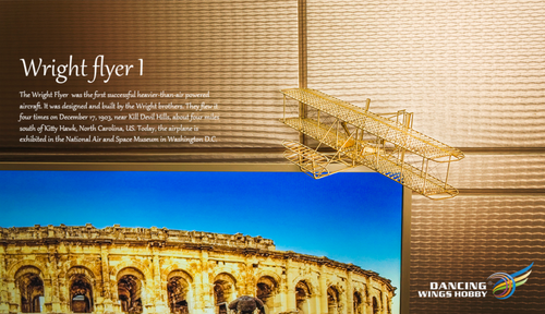 Wright Flyer 1:18 Scale 500mm Static Balsa Model Kit Dancing Wings 3D ...