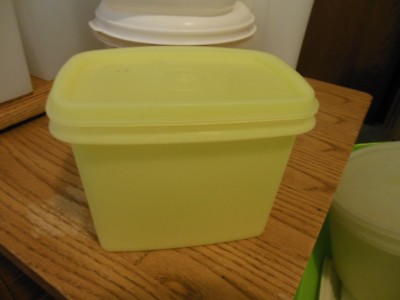 Tupperware 1243 Yellow Shelf Saver Container w/ Lid 1244 | eBay