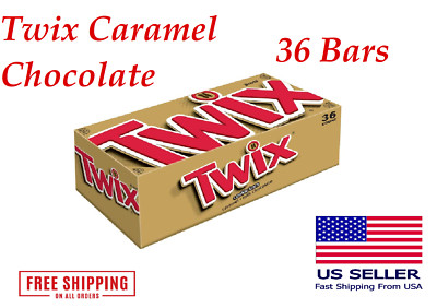 Twix Caramel Chocolate Cookie Candy Bar Singles 36 Bars Free Shipping