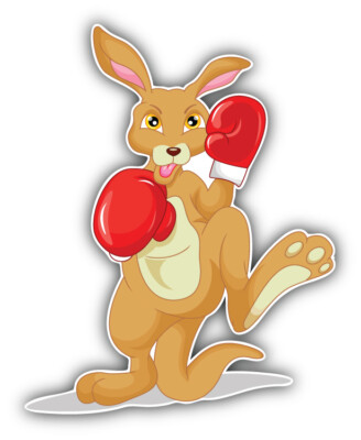Kangaroo Fighter Cartoon Car Bumper Sticker Decal "SIZES'' | eBay