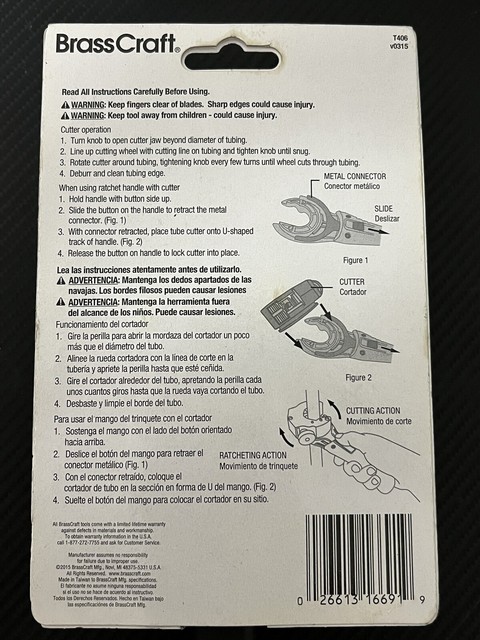 BrassCraft 2in1 Ratch Tubing Cutter T406 for sale online | eBay