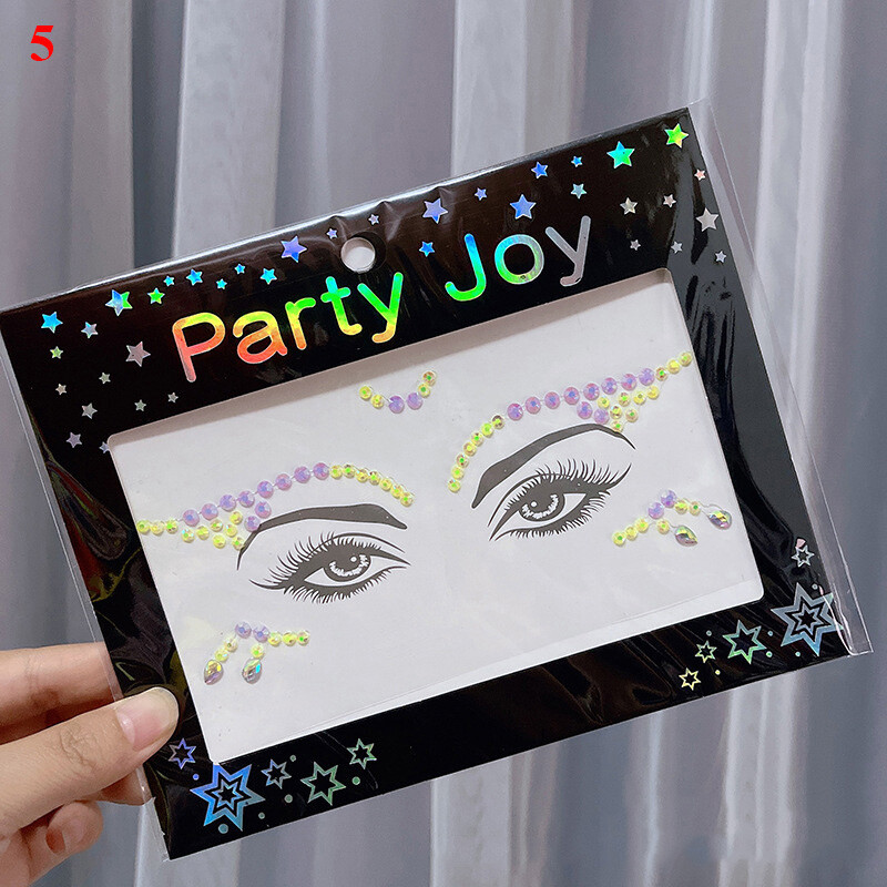 Body Makeup Face Jewels Tattoo 3D Diamond Eyebrow Stickers Shiny ...