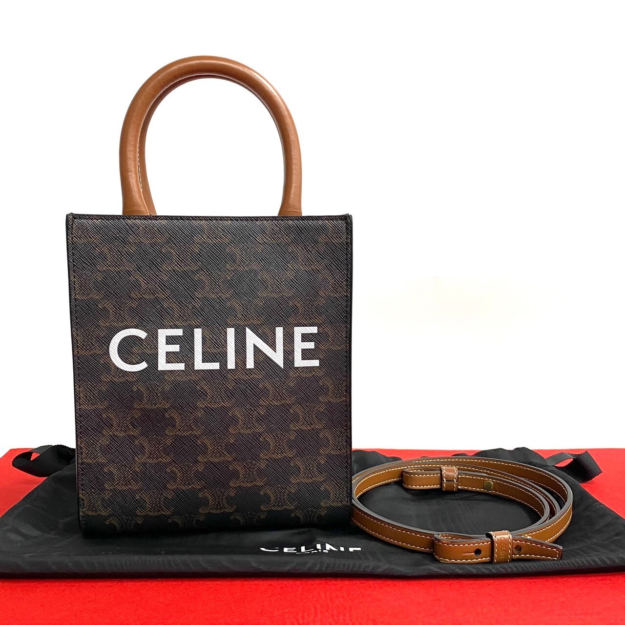 CELINE Vertical Hippo Small Triomphe logo Pattern Sho… - Gem