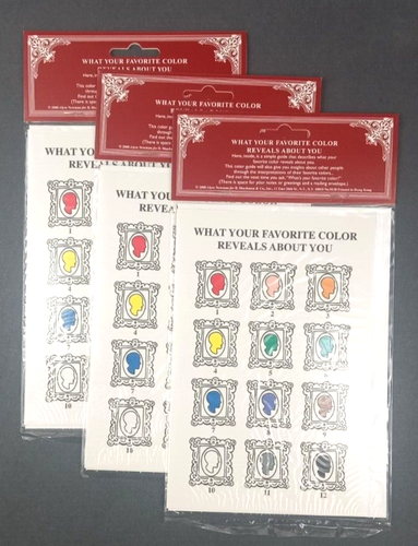 Shackman What Favorite Color Reveals Card & Envelope Lot of 3 hd3 | eBay