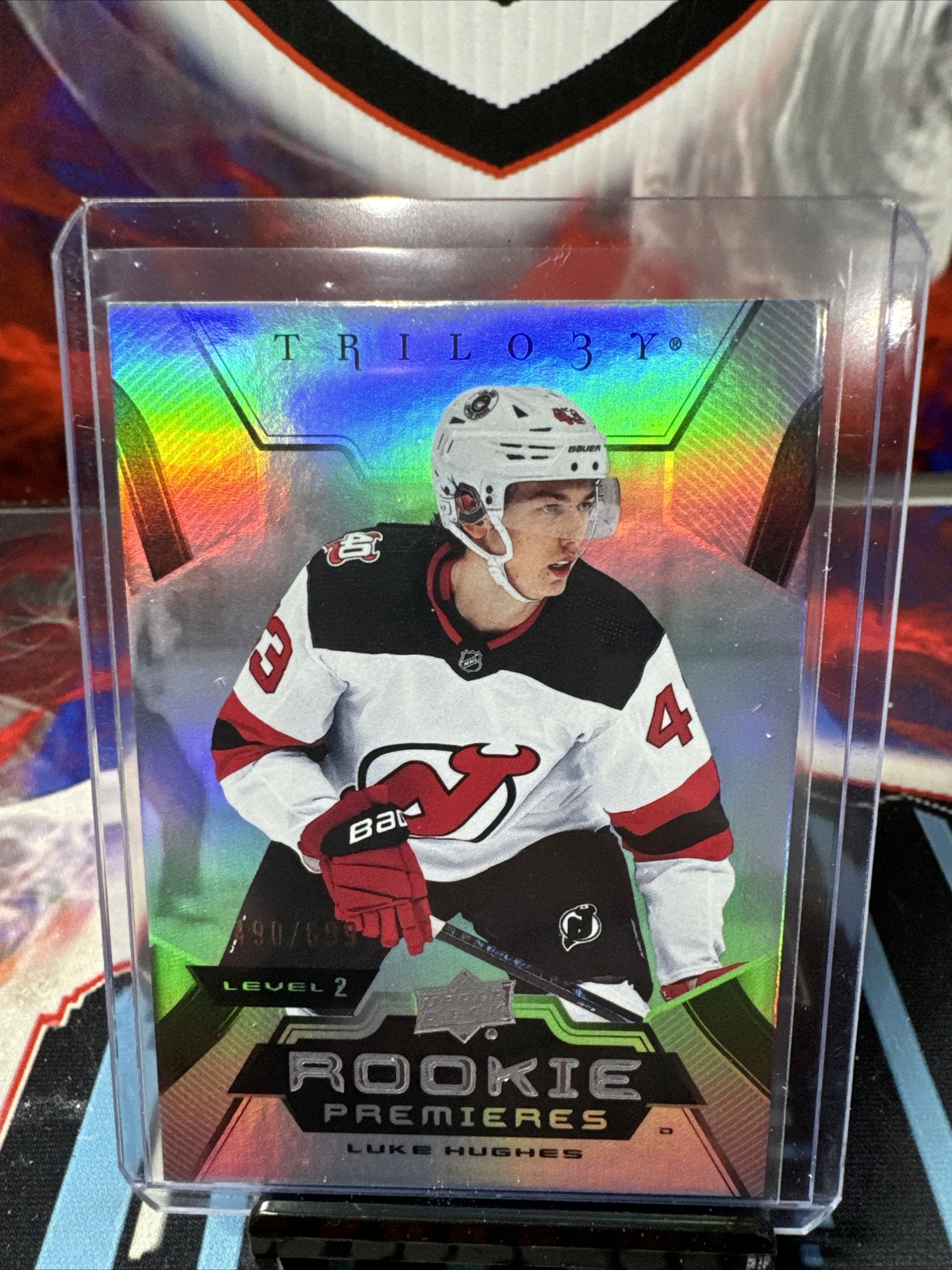2023-24 Upper Deck Trilogy Luke Hughes Rookie Premieres Level 2 490/699 ...