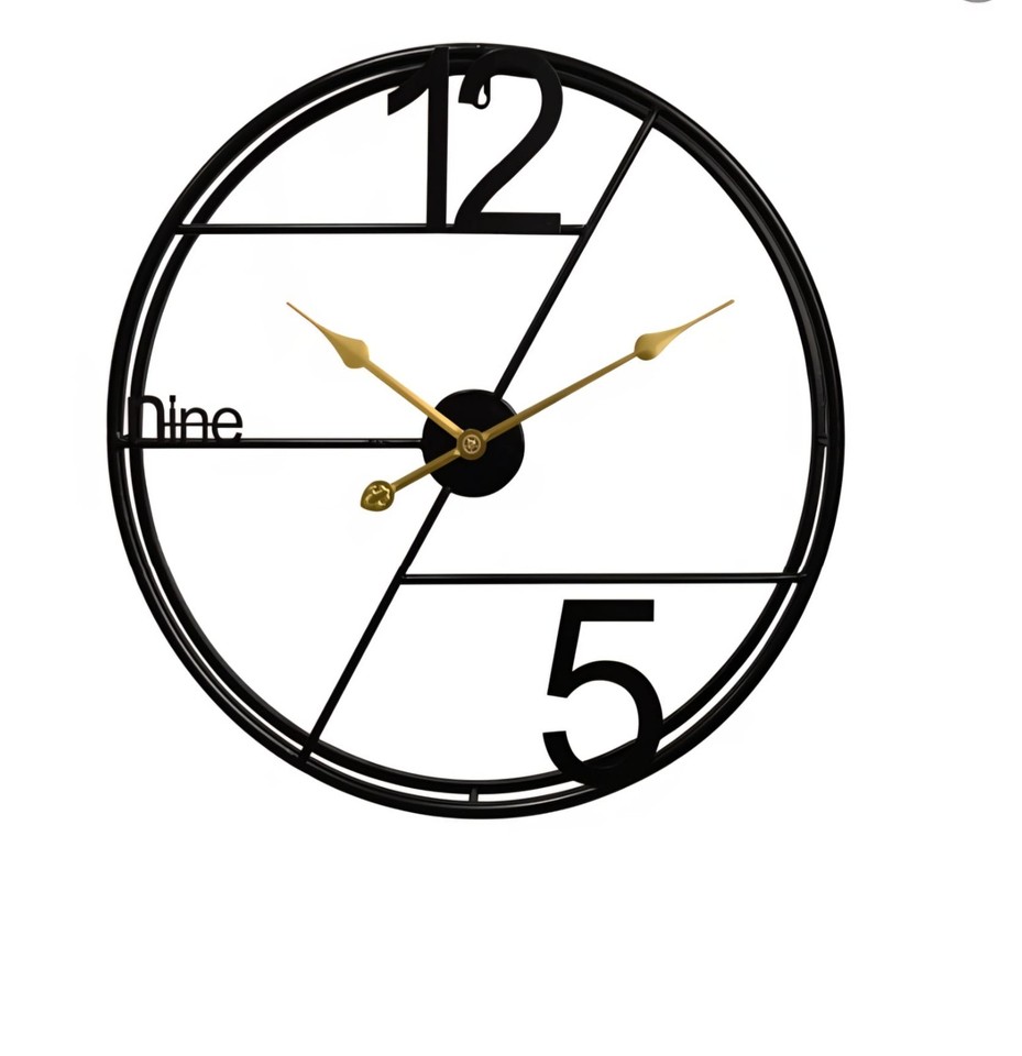 60cm Extra Large Wall Clock Roman Numerals Vintage Skeleton Metal Open ...