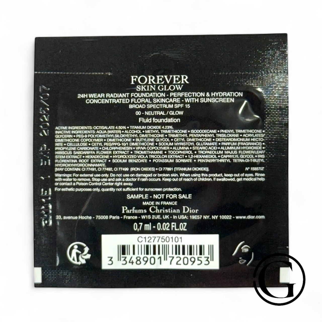 PACK OF 30 DIOR FOREVER SKIN GLOW FOUNDATION CHOOSE SHADE SAMPLE SIZE ...