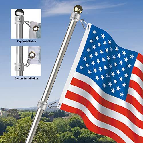 Flag Pole Rotating Mount Rings Attachment Metal Clip Anti Wrap Tool ...