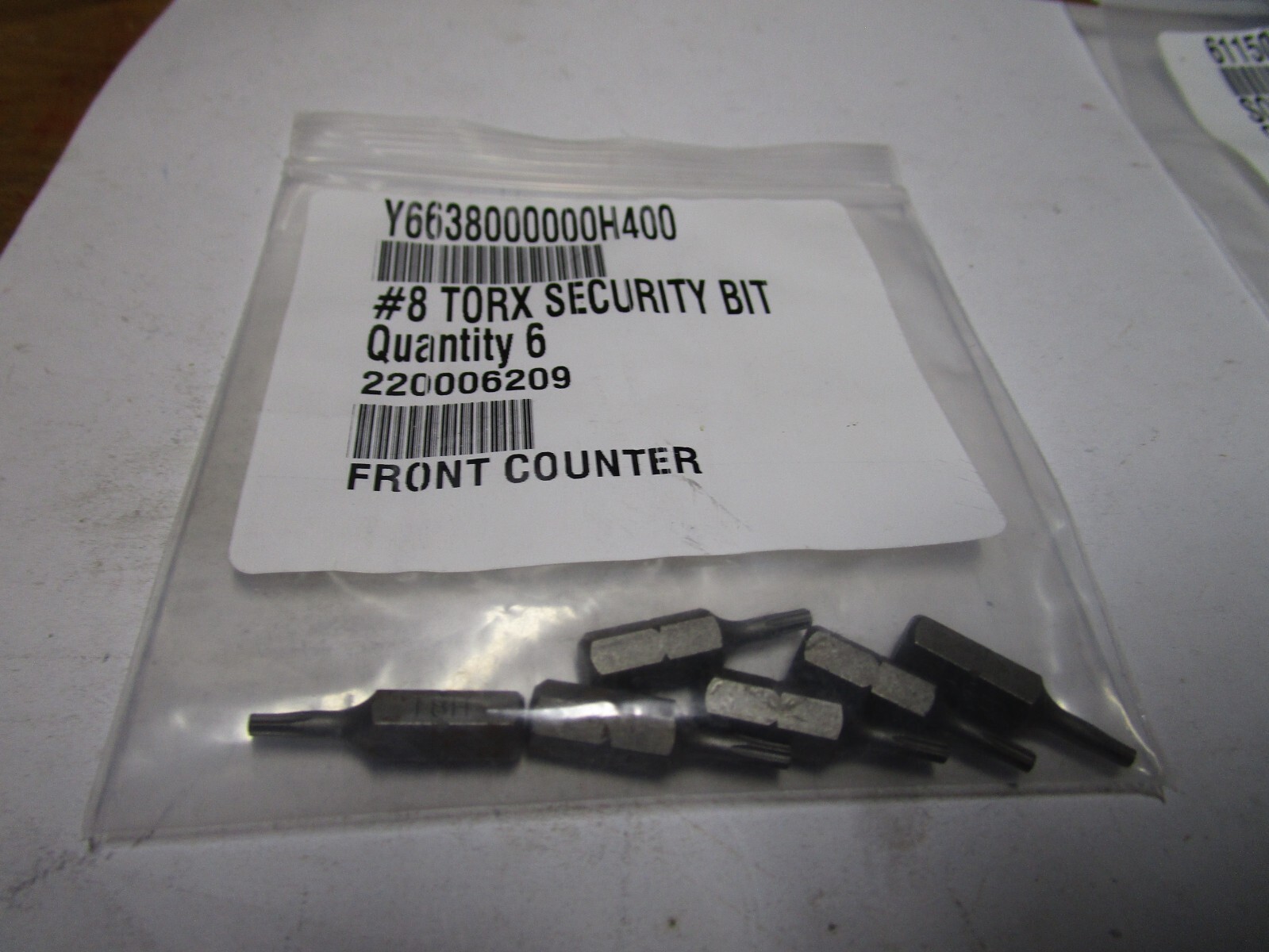 1/4" Hex T-8 6-Lobe Security Bit QTY 6 | eBay