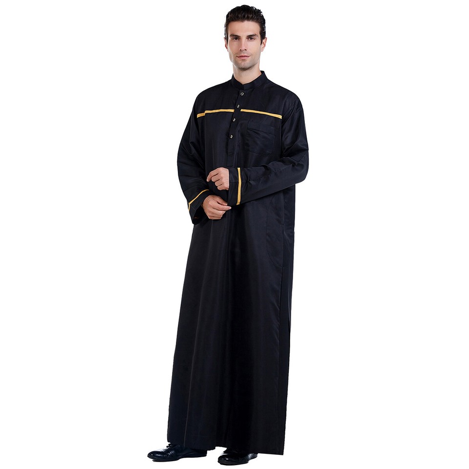 Mens Saudi Arab Muslim Robe Long Thobe Jubba Dishdasha Thawb Thoub ...
