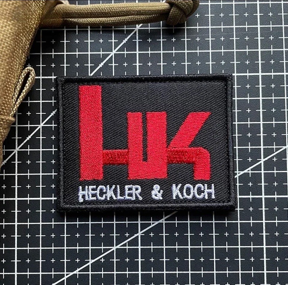 HK H&K HECKLER KOCH Embroidered Patch Hook Back P7 MP5 416 USC UMP SL8 ...