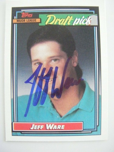 JEFF WARE signed BLUE JAYS 1992 Topps Draft Pick baseball card AUTO OLD ...