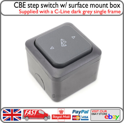 CBE 12v Step Switch w/ C-Line Surface Mount Box f/ Campervan Motorhome ...